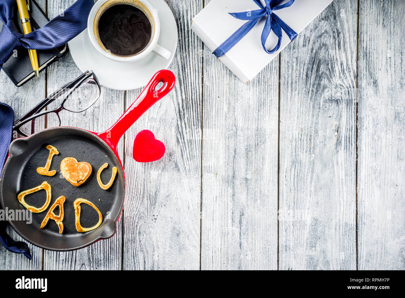 Father's day holiday concept, greeting card background with presents ...