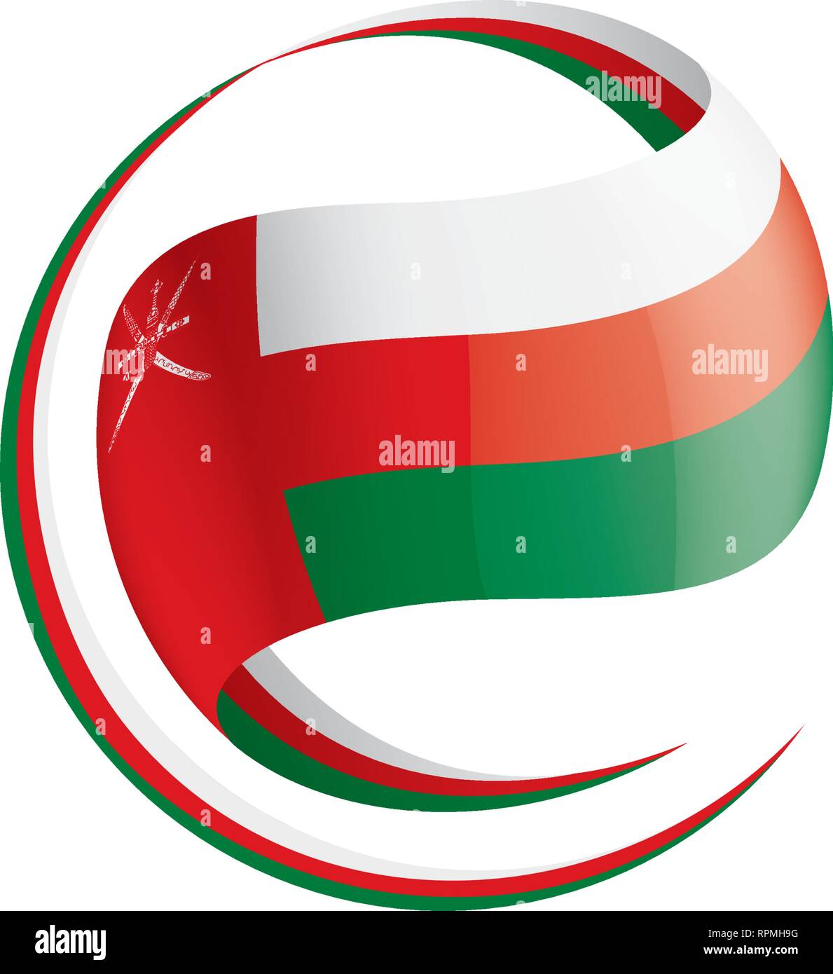 Oman flag, vector illustration on a white background Stock Vector Image ...