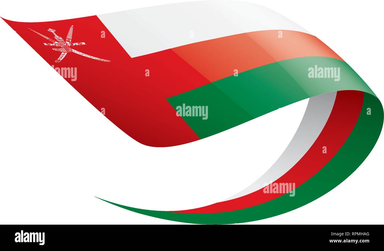 Oman flag, vector illustration on a white background Stock Vector Image ...