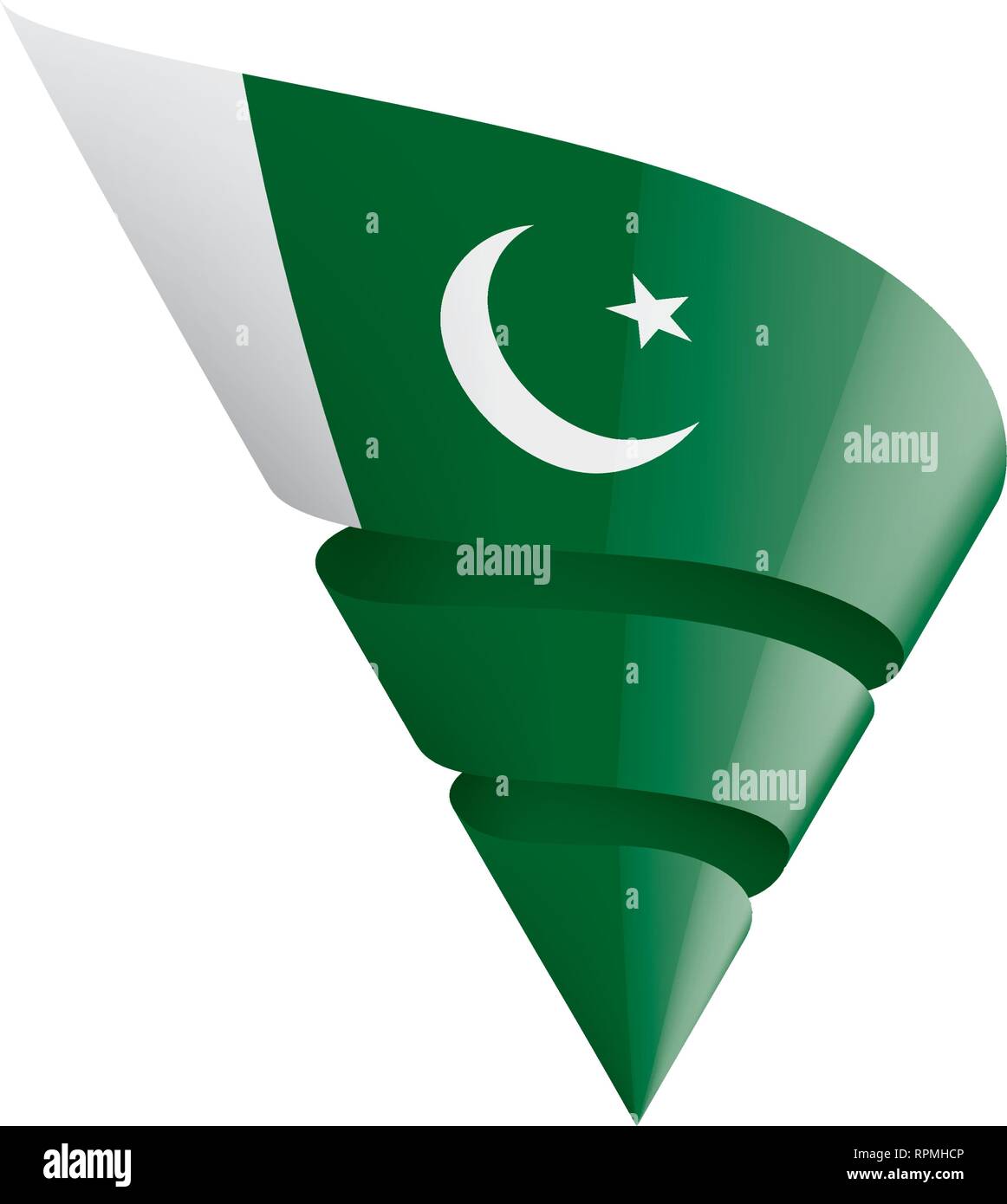 Pakistan flag, vector illustration on a white background Stock Vector ...