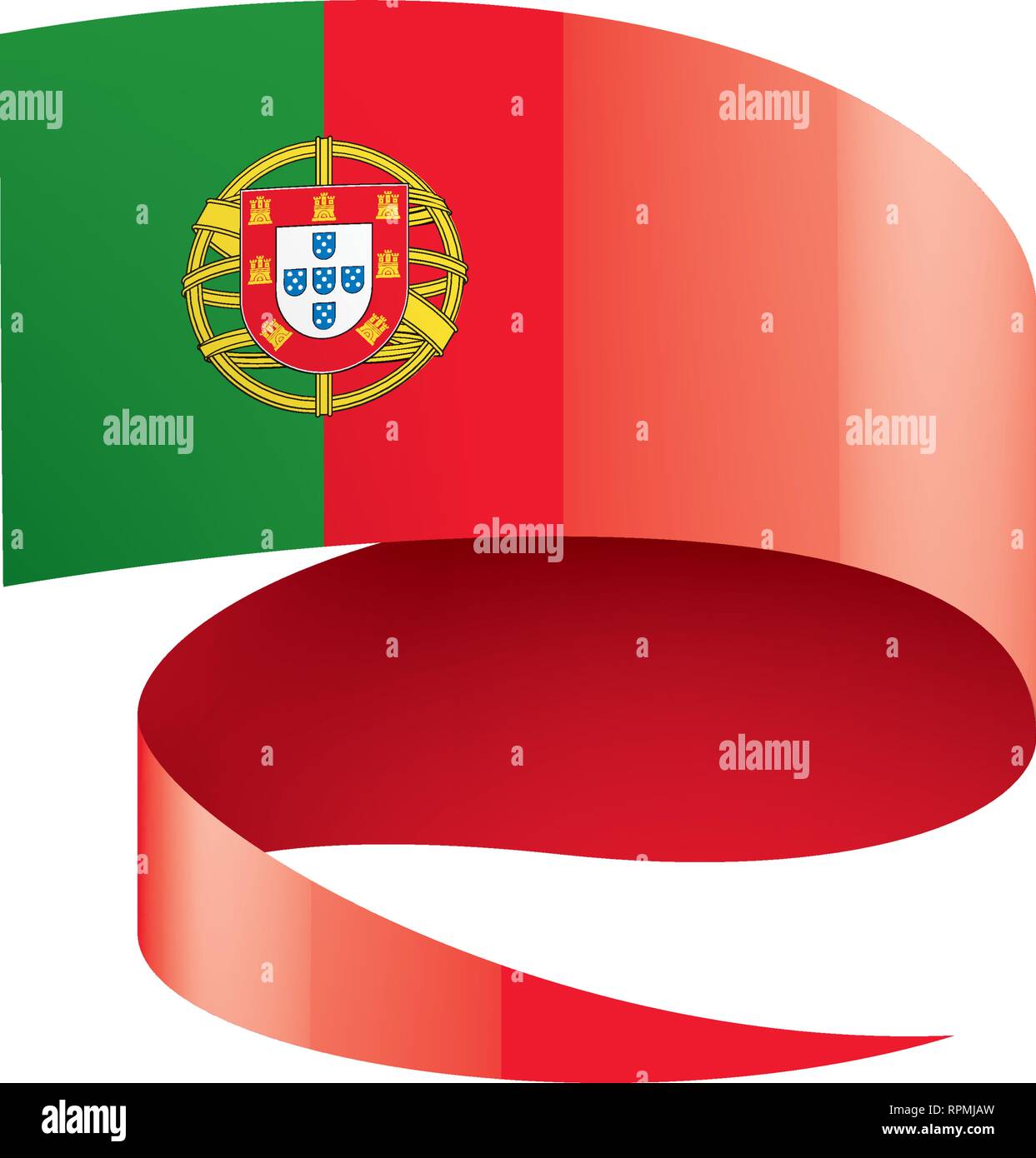 Portugal flag, vector illustration on a white background Stock Vector ...