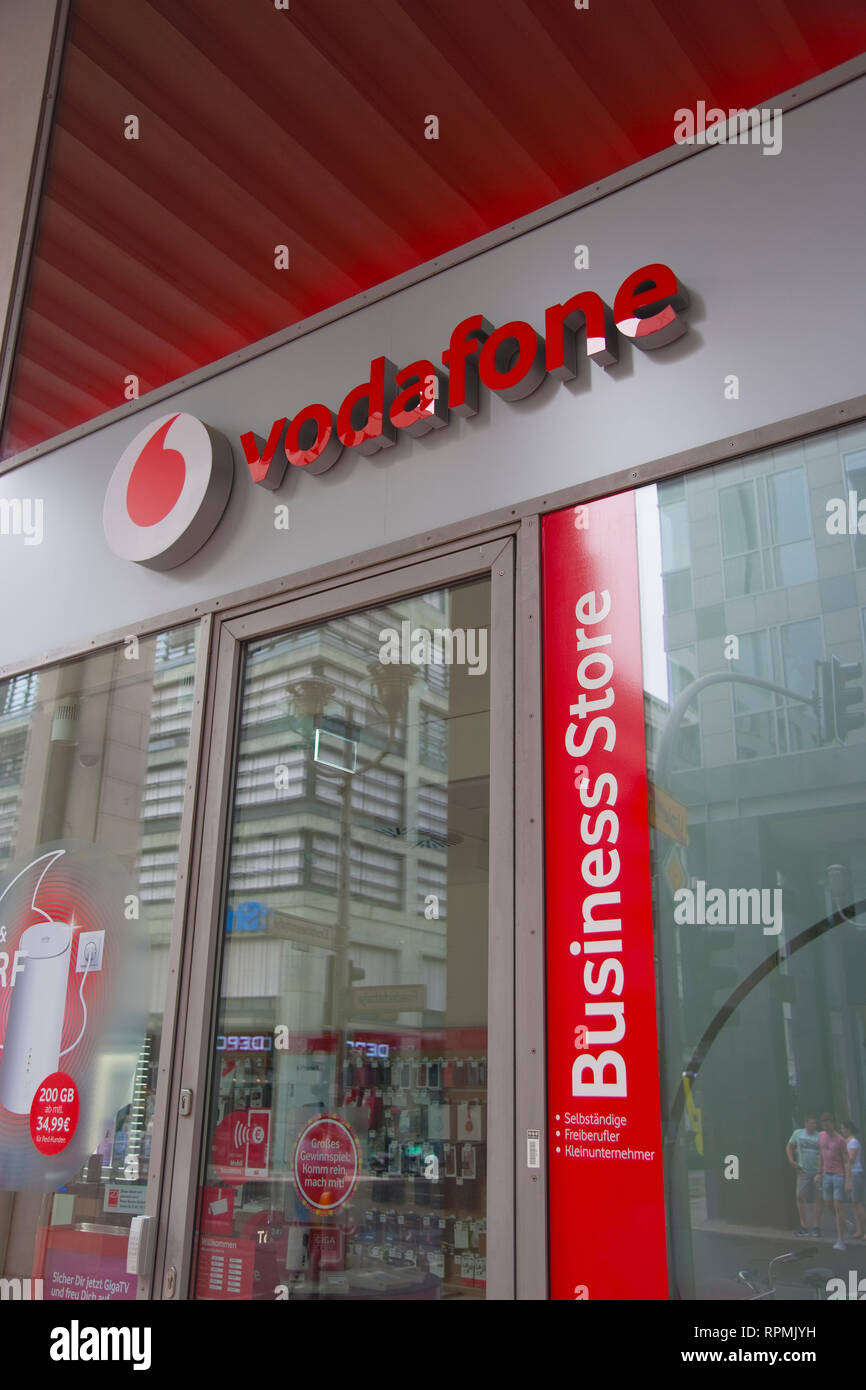 Germany, Berlin, Mitte, Friedrichstrasse, Vodafone shop sign Stock ...