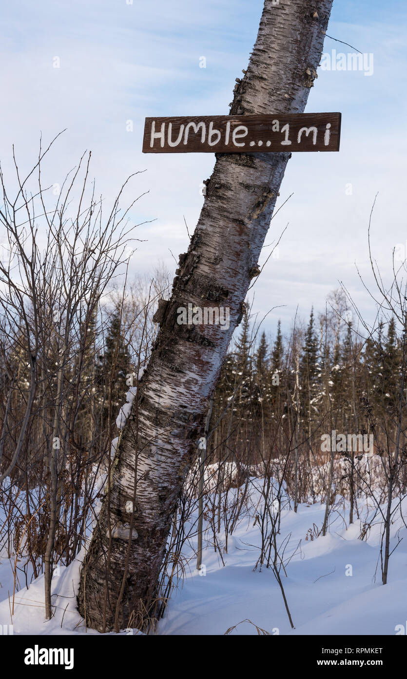 Sign nailed to tree hi-res stock photography and images - Alamy