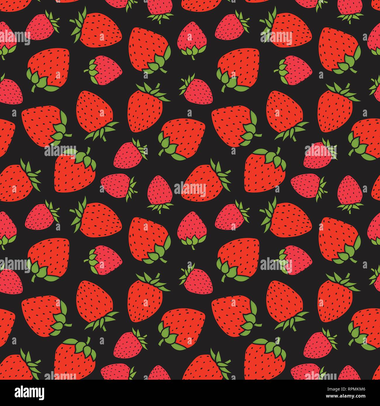 Strawberry sweet red berry Seamless pattern. Design surface texture ...