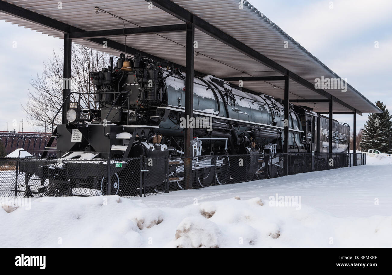 Locomotive at Duluth Iron Range. Two Harbors, Minnesota, USA Stock ...