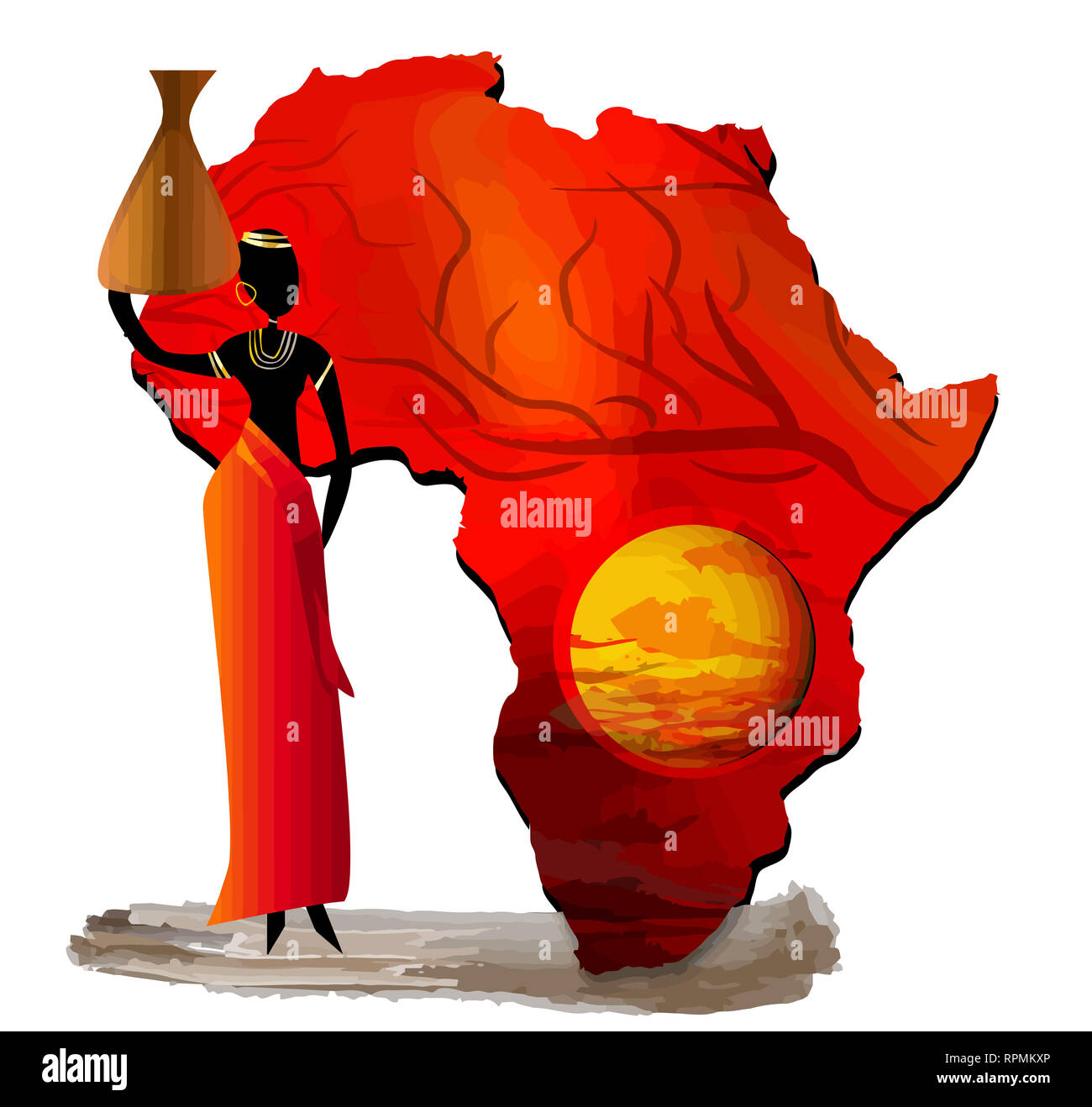 africa map tribe culture traditional ethnic illustration Stock Photo ...