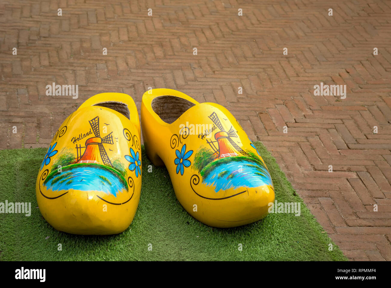 Traditional Dutch wooden shoe with the inscription "Holland Stock Photo ...