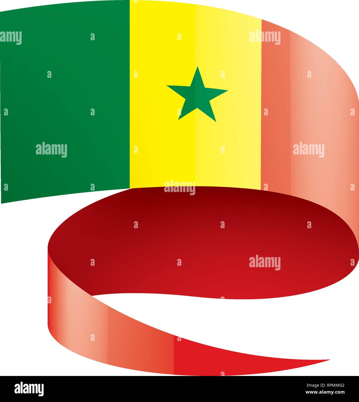 Senegal flag, vector illustration on a white background Stock Vector ...