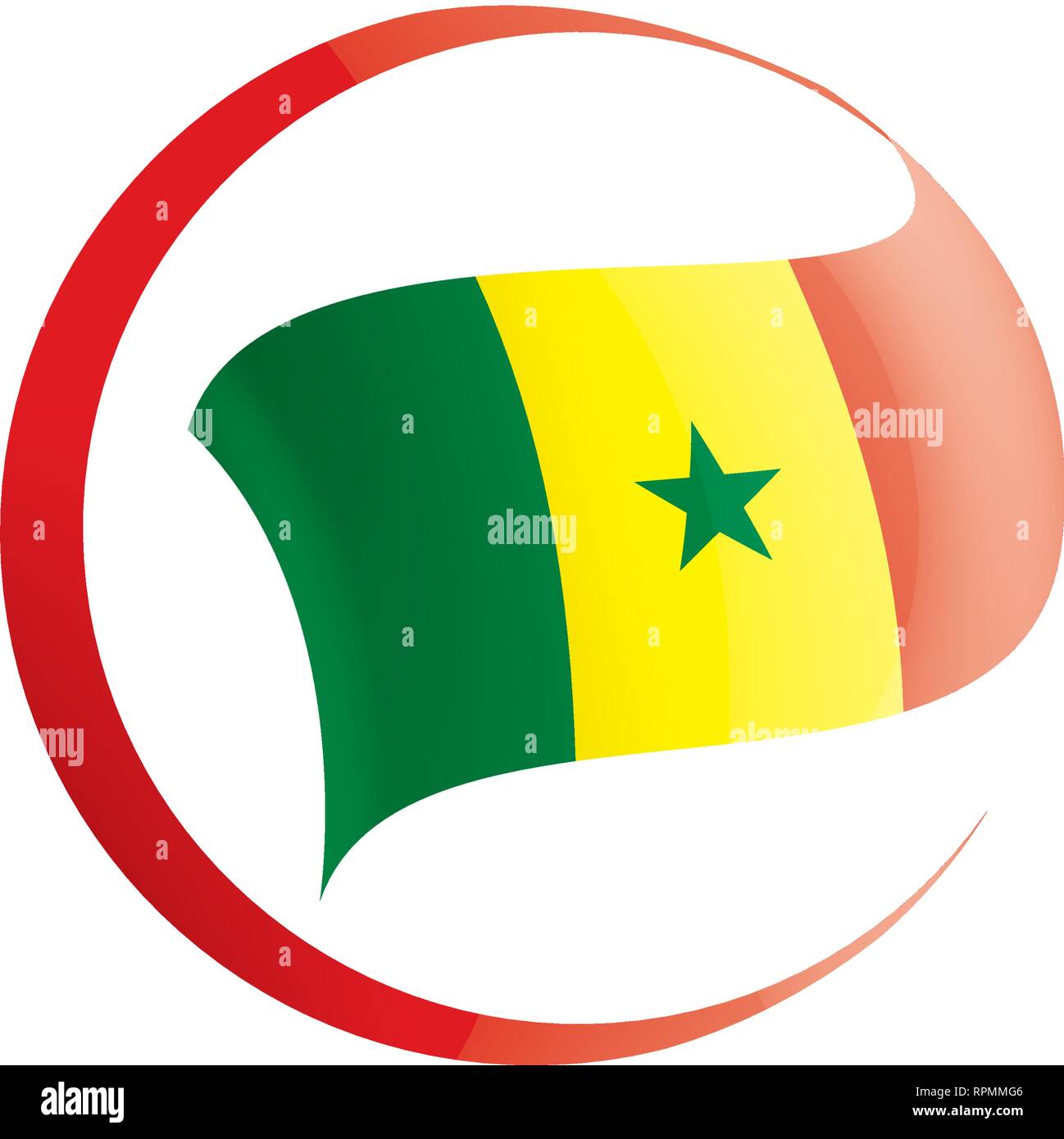 Senegal flag, vector illustration on a white background Stock Vector ...