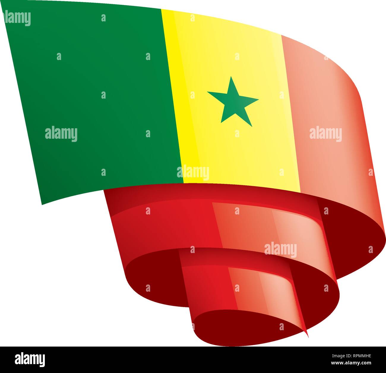 Senegal flag, vector illustration on a white background Stock Vector ...