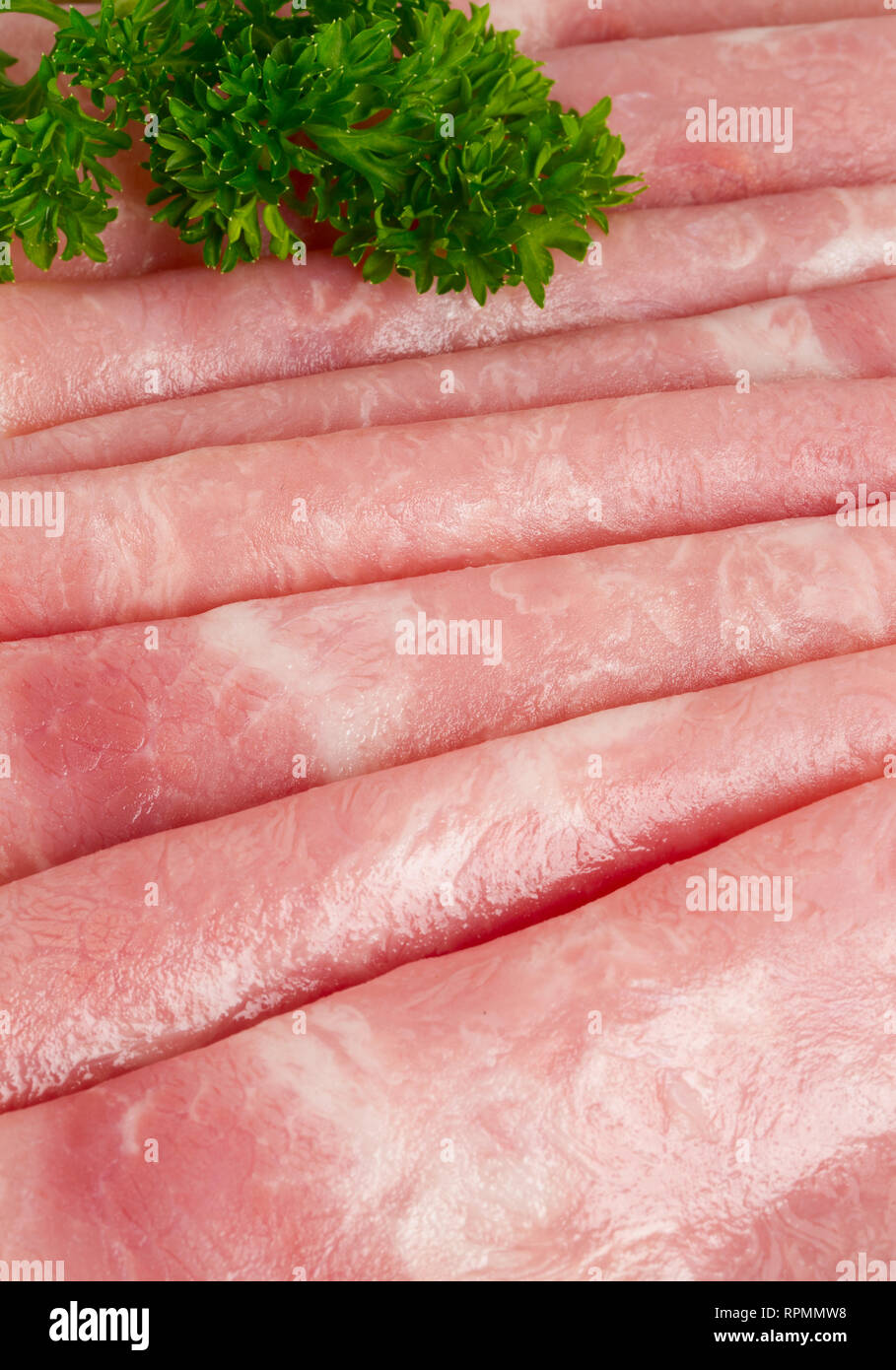 squared slice of lean pork ham Stock Photo - Alamy
