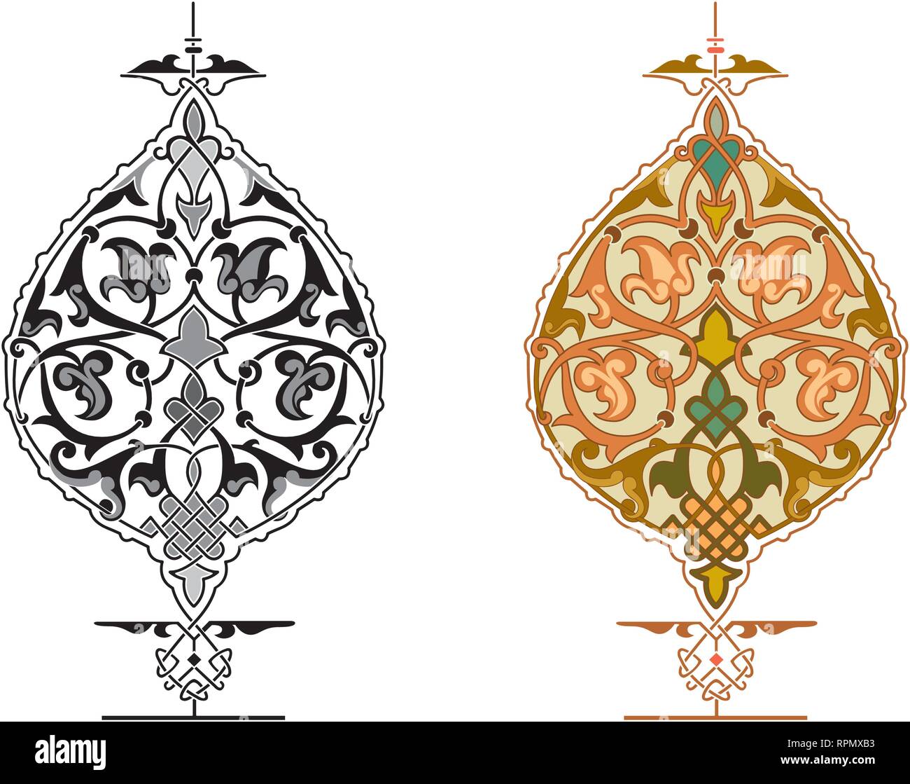 Arabic arabesque decorative texture Islamic ornamental colorful design ...