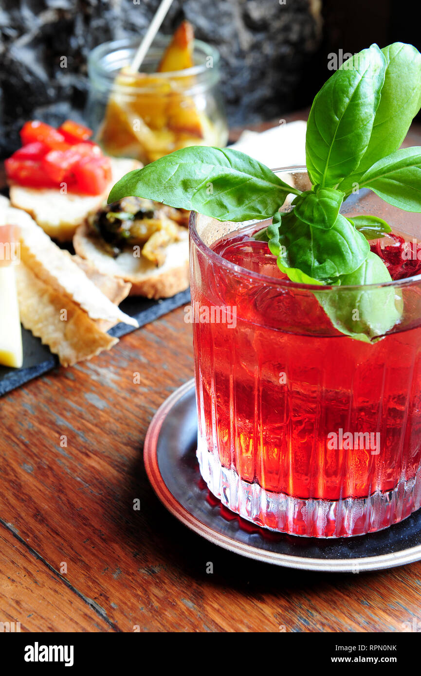 Mary Celeste cocktail, a cocktail with a distillation of basil and a ...