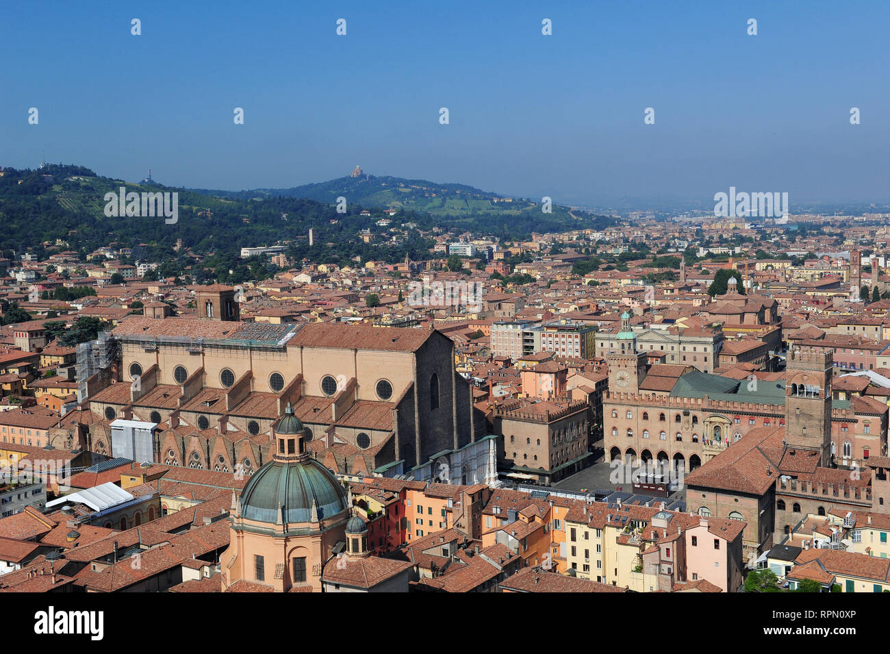 Aerial view of Bologna from the top of Asinelli tower Stock Photo - Alamy