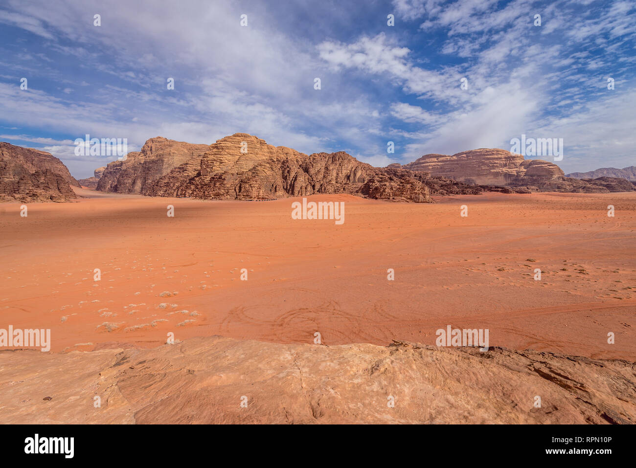 Desert in Wadi Rum valley also called Valley of the Moon in Jordan ...