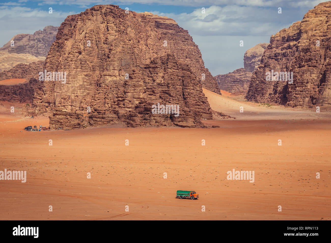 Red sand valey in Wadi Rum valley also called Valley of the Moon in ...