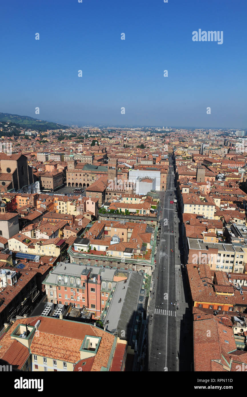 Aerial view of Bologna from the top of Asinelli tower Stock Photo - Alamy
