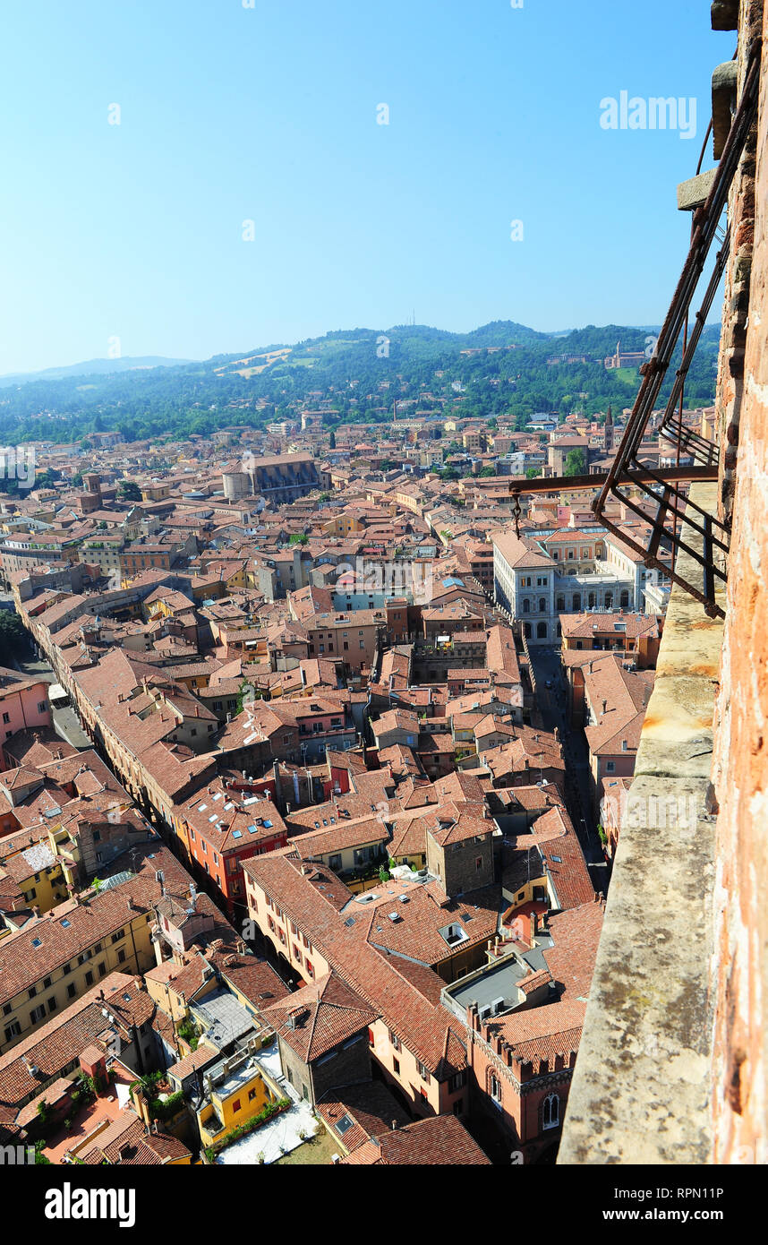 Aerial view of Bologna from the top of Asinelli tower Stock Photo - Alamy
