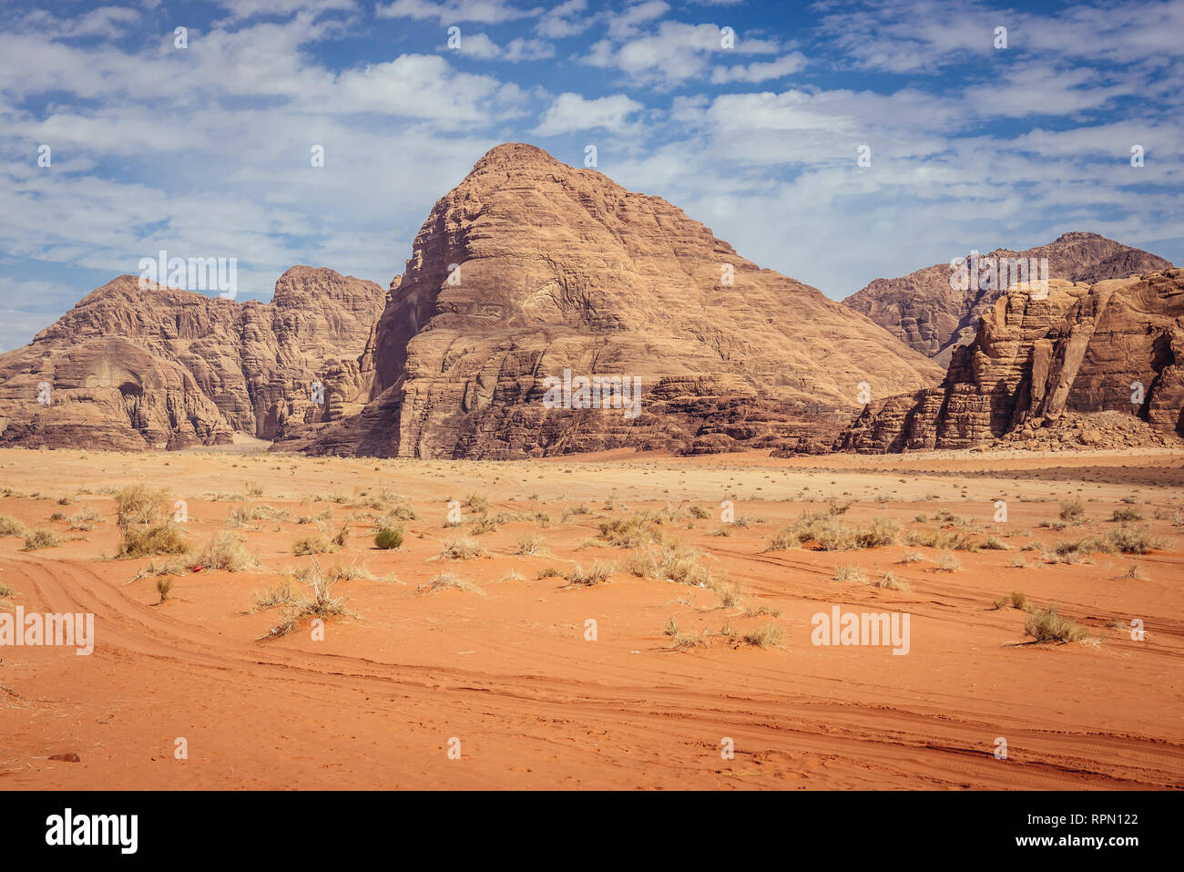 Desert in Wadi Rum valley also called Valley of the Moon in Jordan ...