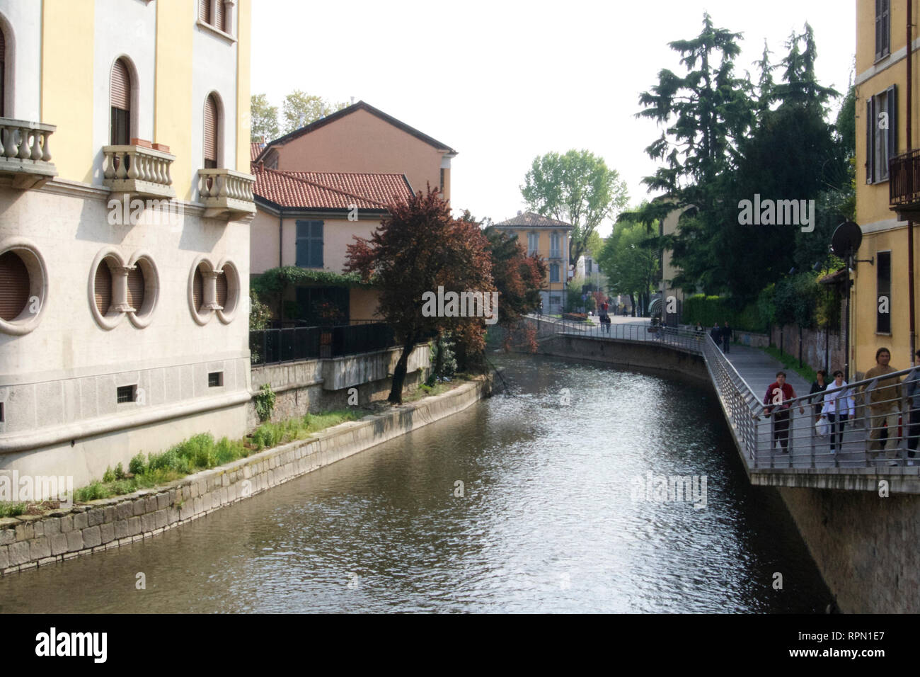 Monza-Lambro river from Lions bridge (Ponte dei Leoni Stock Photo - Alamy