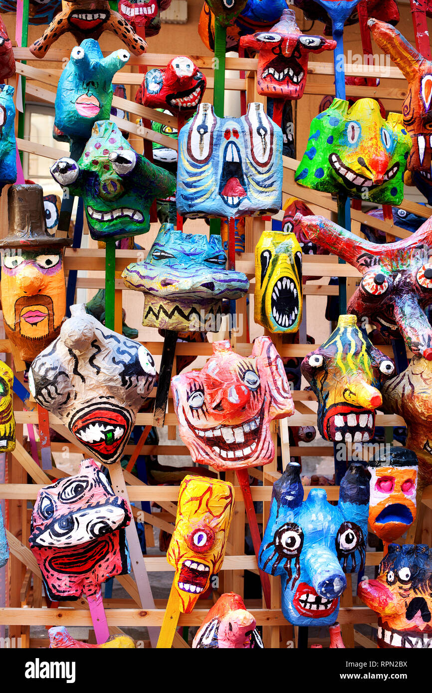 Painted characters made from recycled plastic bottles Stock Photo - Alamy