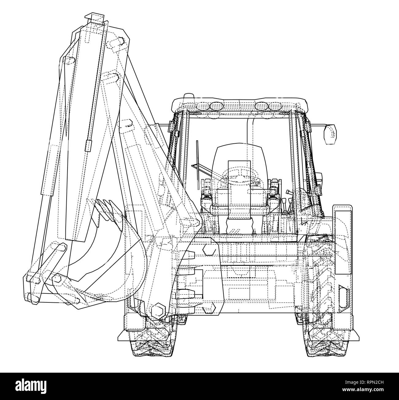 Sketch of Loading Shovel with Back Actor Stock Vector Image & Art - Alamy
