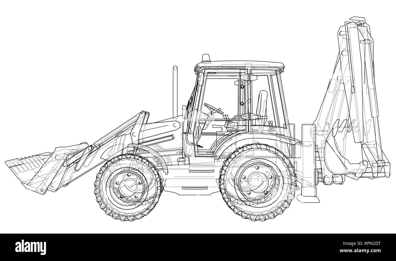 Sketch of Loading Shovel with Back Actor Stock Vector Image & Art - Alamy