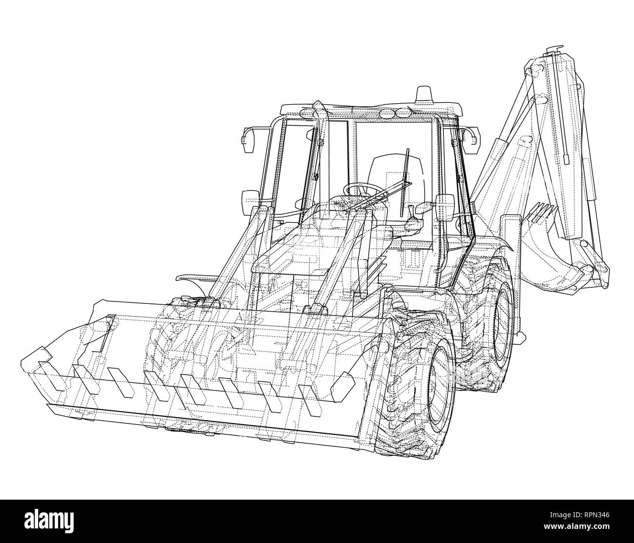 Loading shovel with back actor Stock Vector Images - Alamy