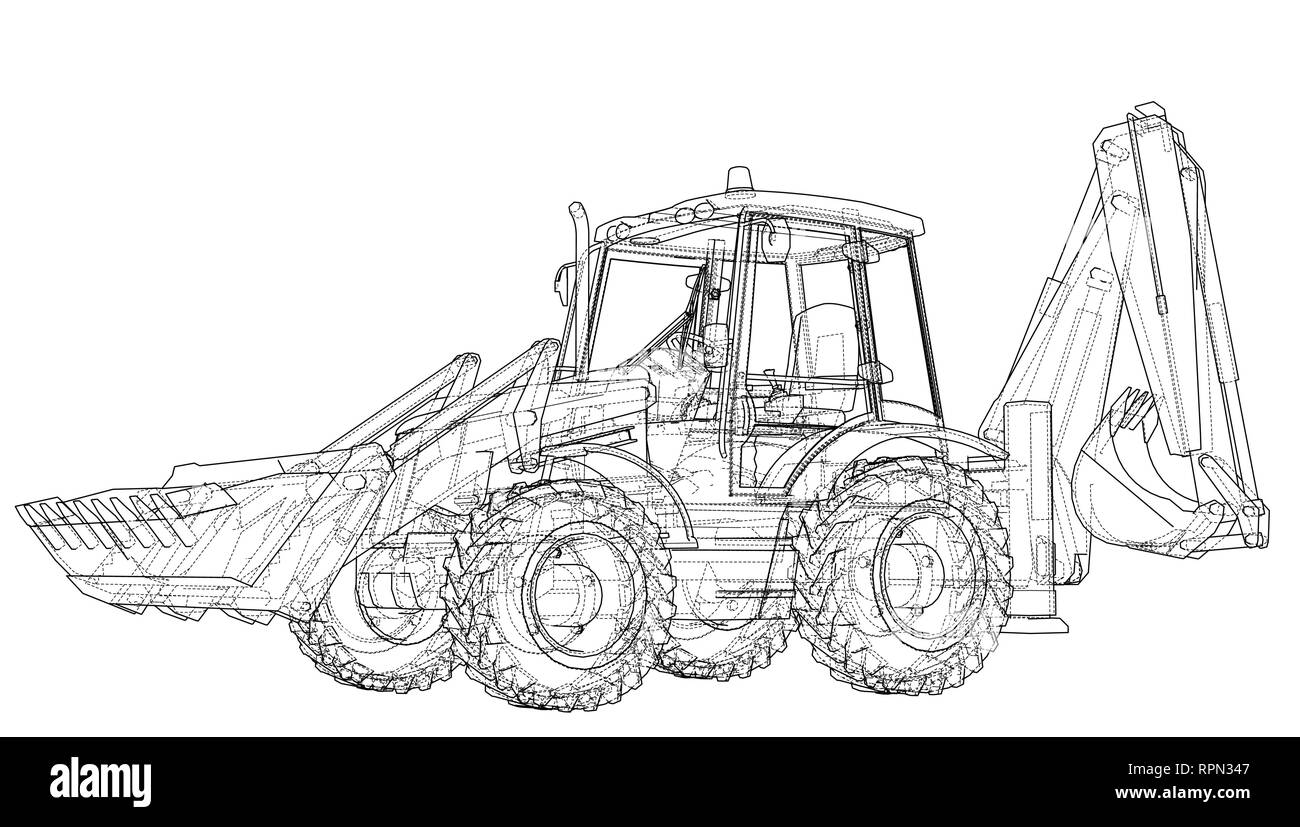 Sketch of Loading Shovel with Back Actor Stock Vector Image & Art - Alamy
