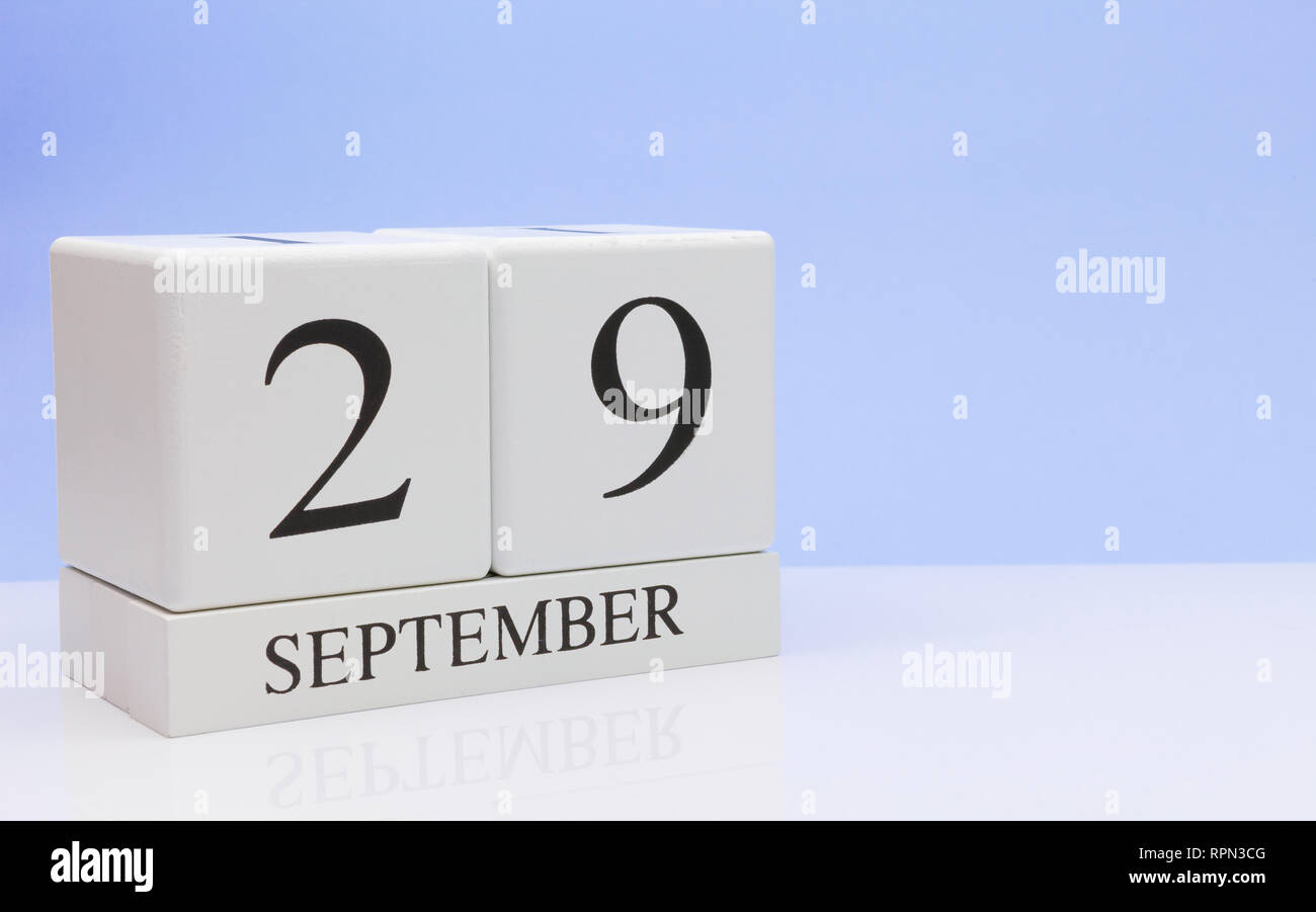 September 29st. Day 29 of month, daily calendar on white table with ...