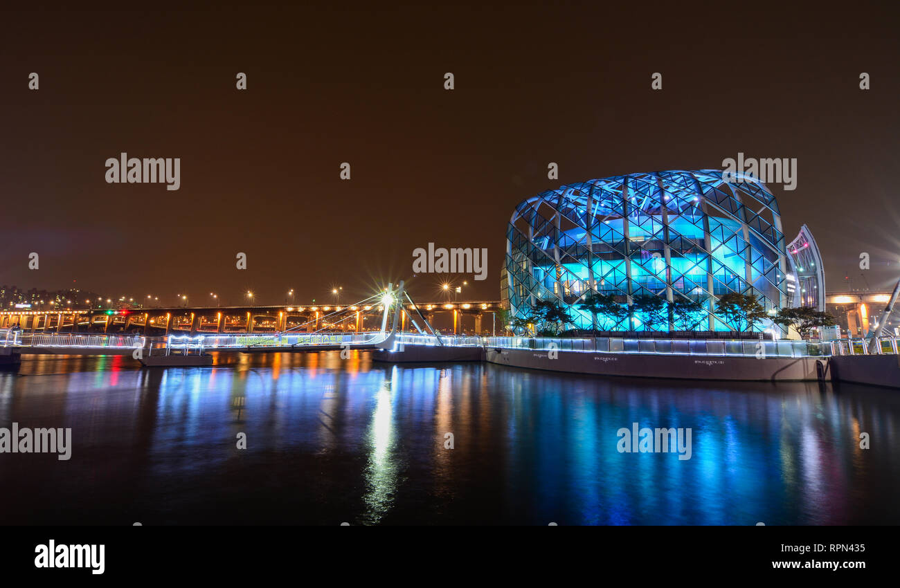 Seoul, South Korea - Sep 16, 2016. Sebitseom (Some Sevit) illuminated ...