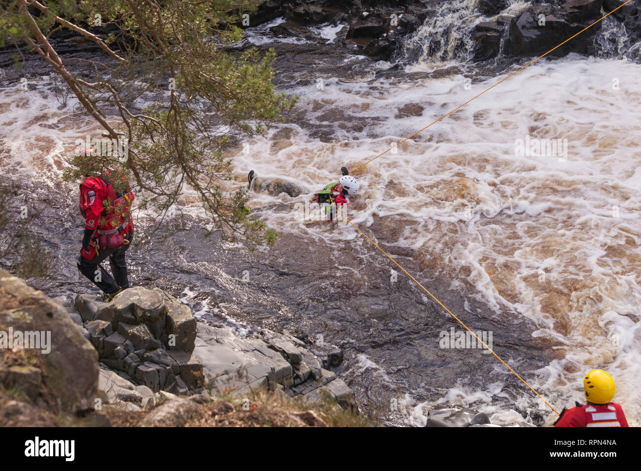 Durham and Darlington Fire and Rescue teams on a water rescue training ...