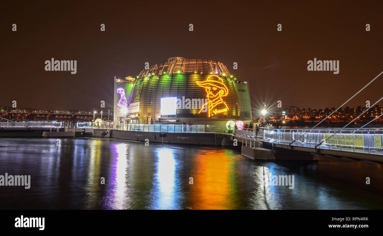 Seoul, South Korea - Sep 16, 2016. Sebitseom (Some Sevit) illuminated ...