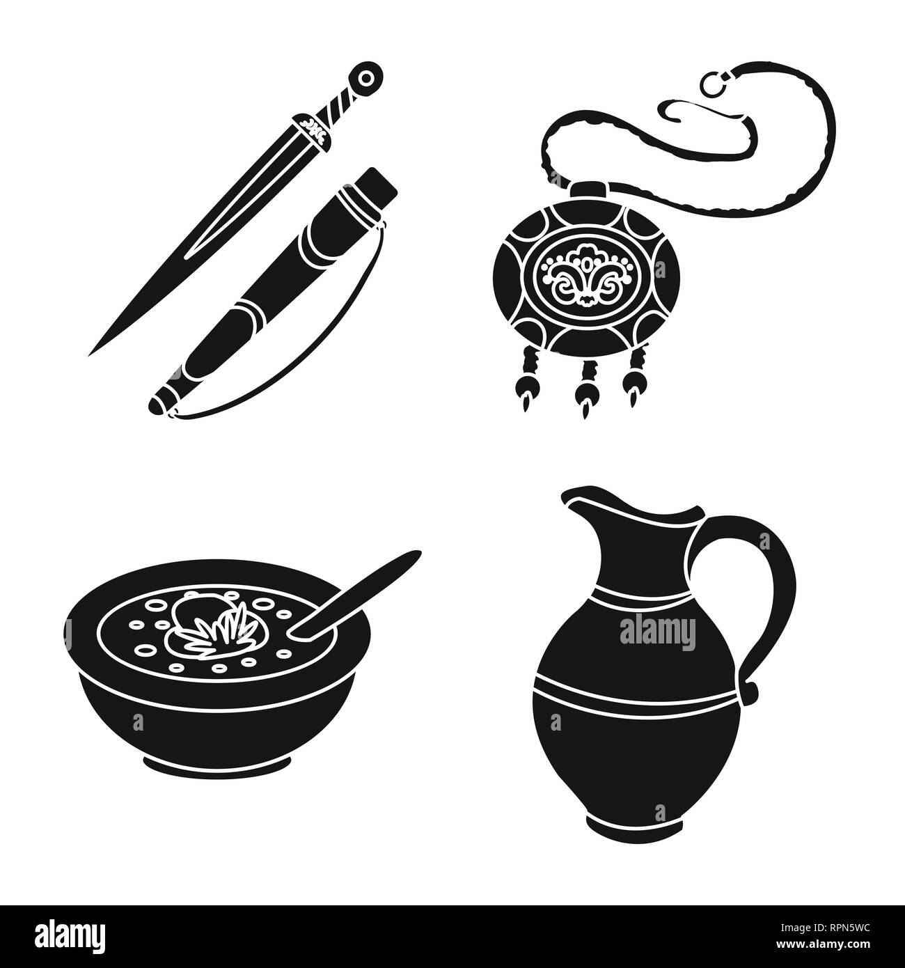 Vector illustration of heritage and originality symbol. Set of heritage ...