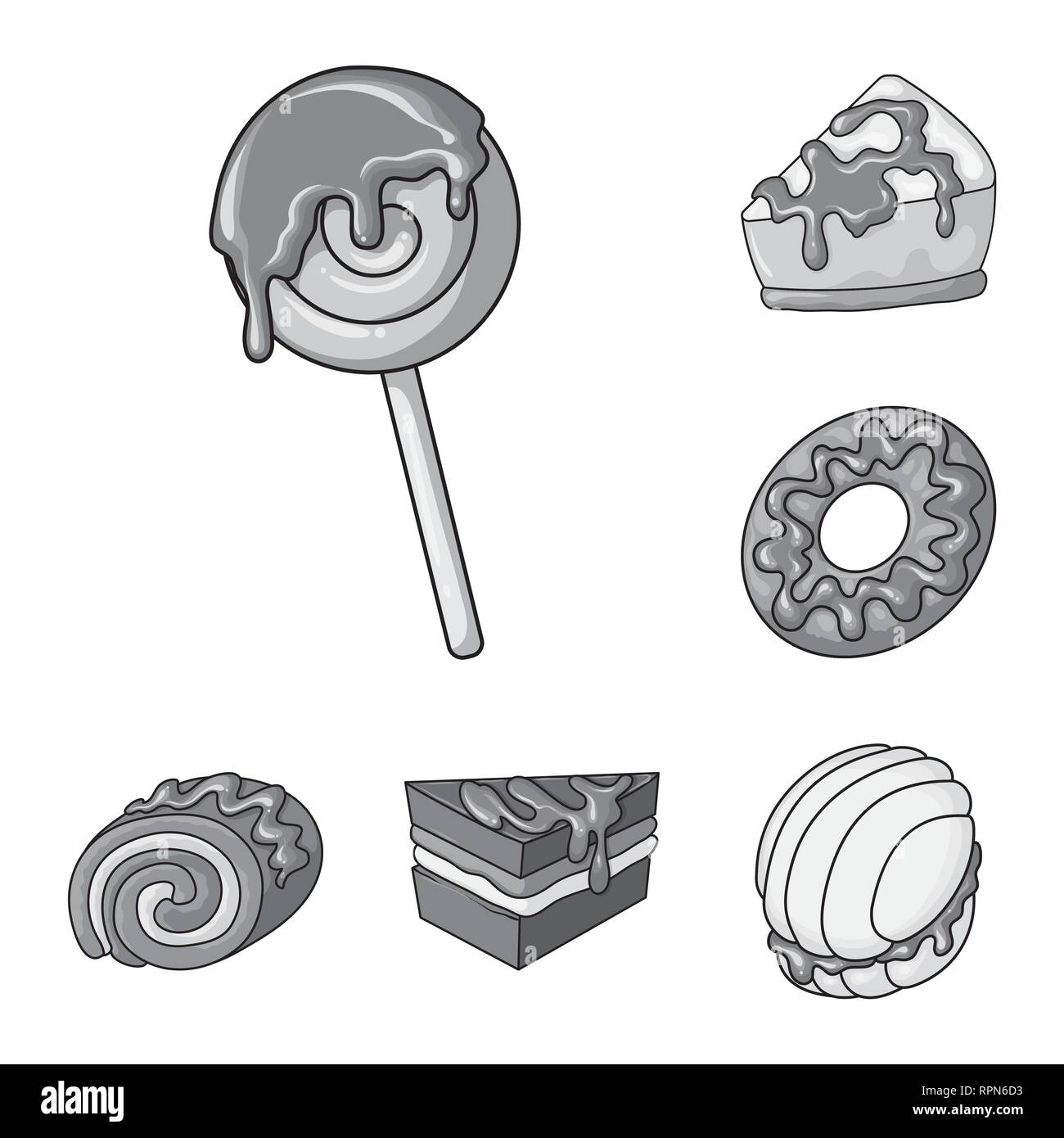 Vector illustration of sweet and caramel logo. Set of sweet and ...