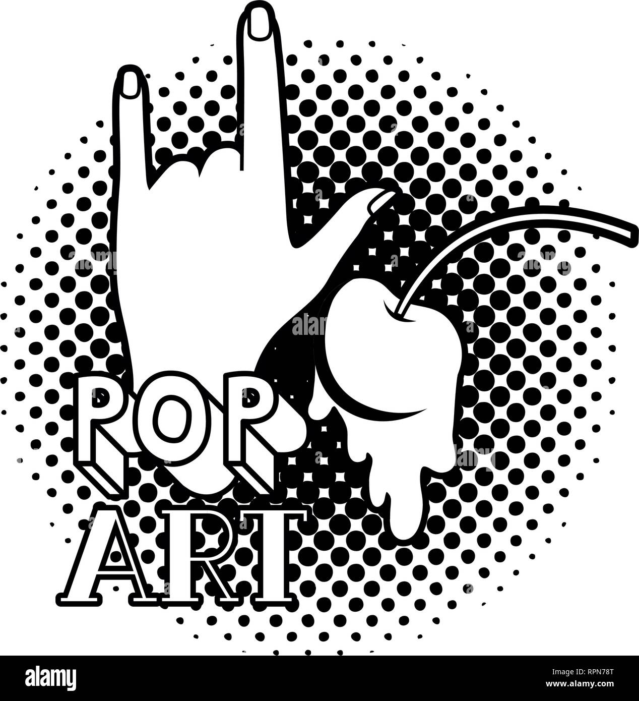 hand with sign rock pop art Stock Vector Image & Art - Alamy