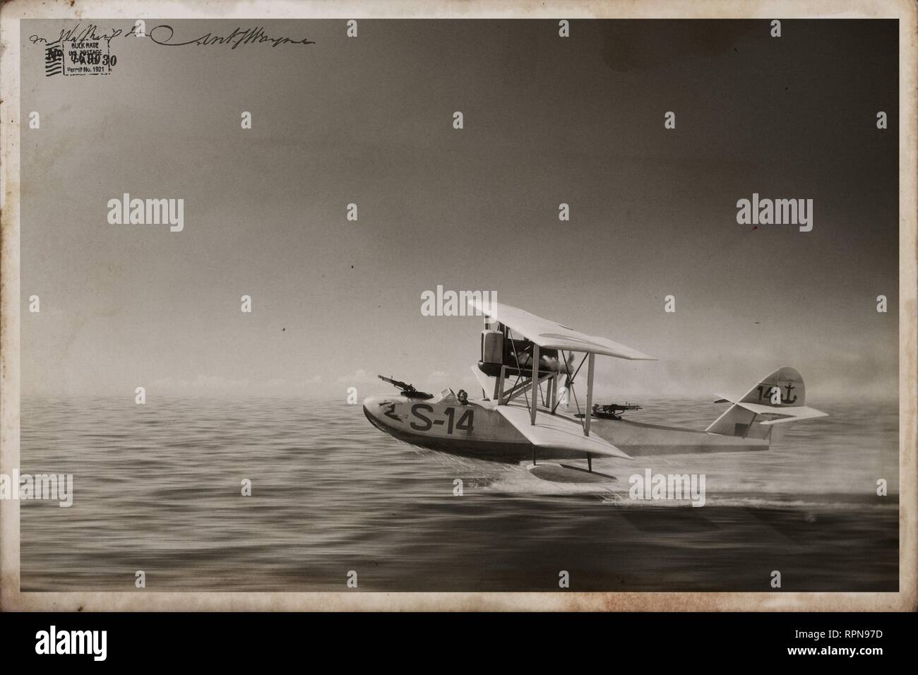 Savoia Marchetti S-62. Recreation of the moment of the take off from ...