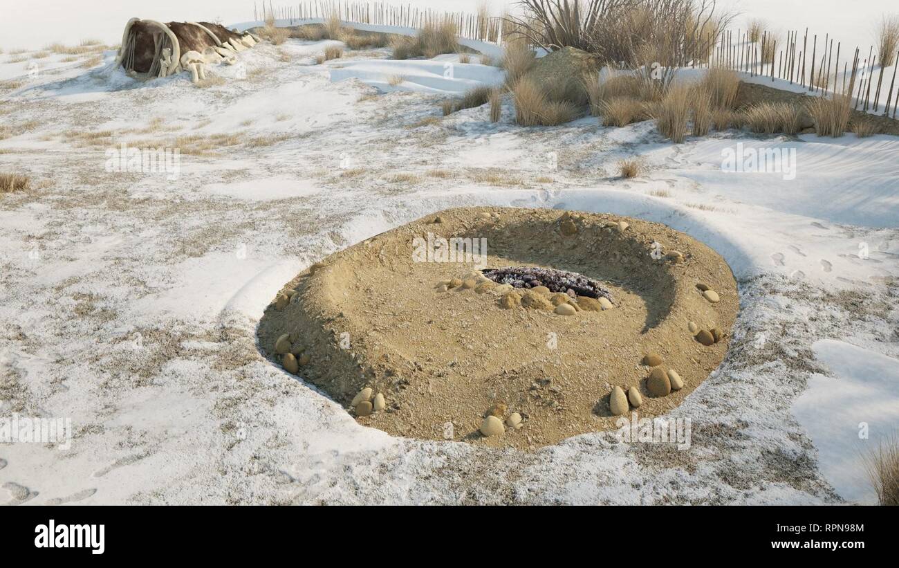 Dolni Vestonice, ideal reconstruction of one of the huts excavated in ...