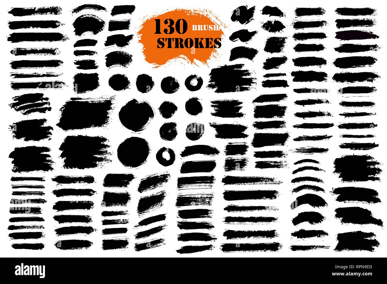 Brush strokes set vector painted isolated objects Stock Vector Image & Art - Alamy