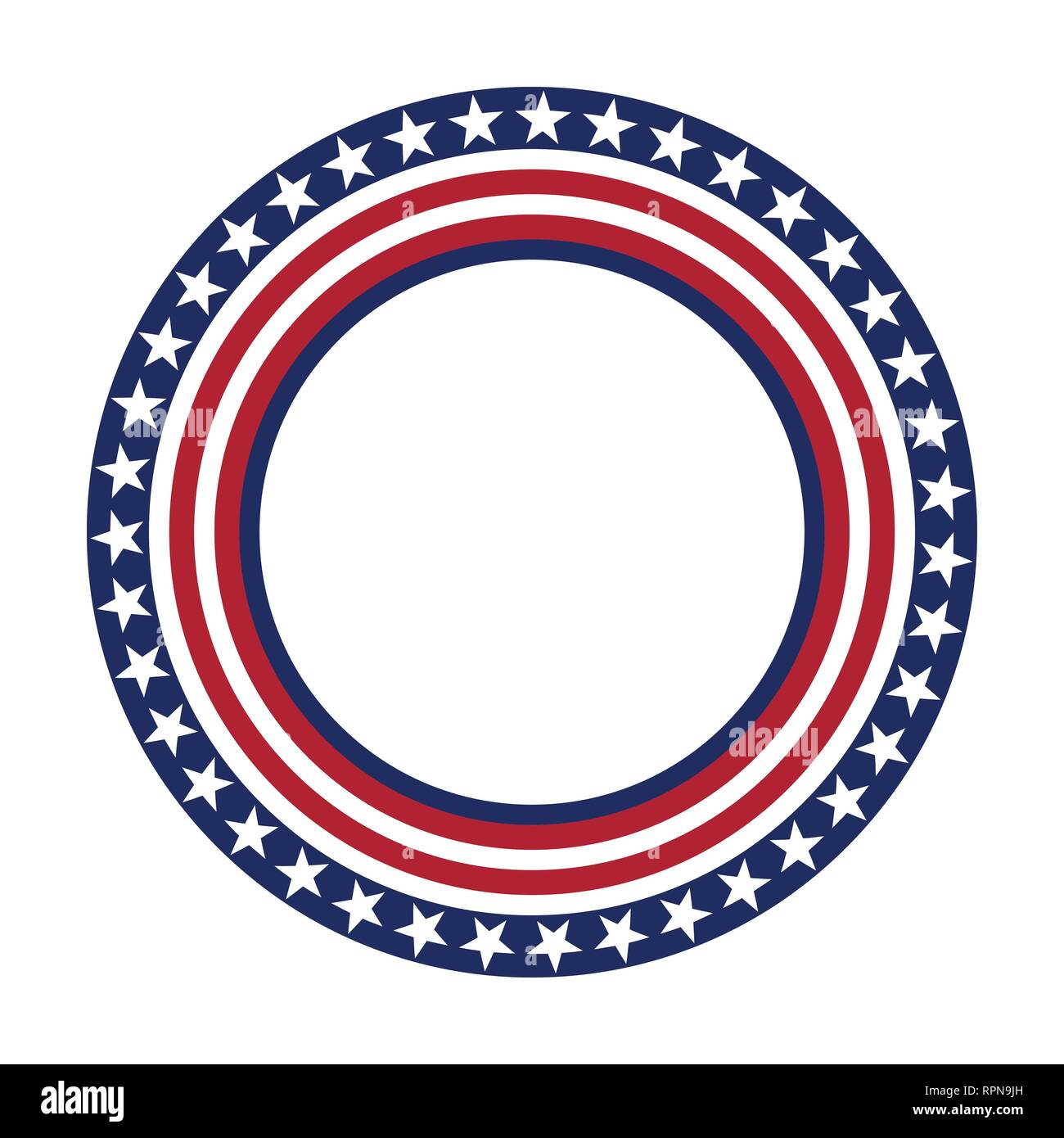 USA star vector pattern round frame. American patriotic circle border ...