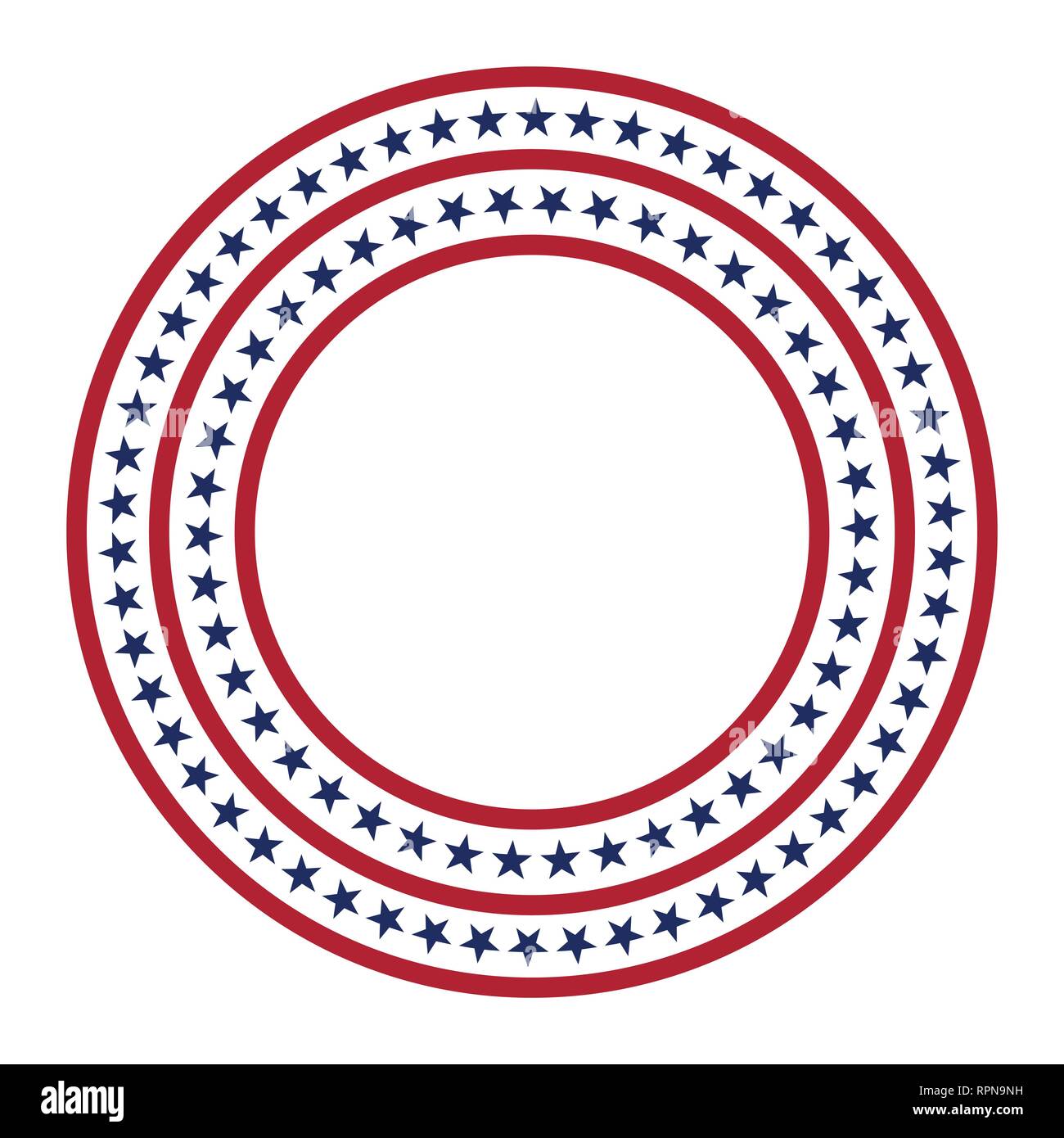 USA star vector pattern round frame. American patriotic circle border ...