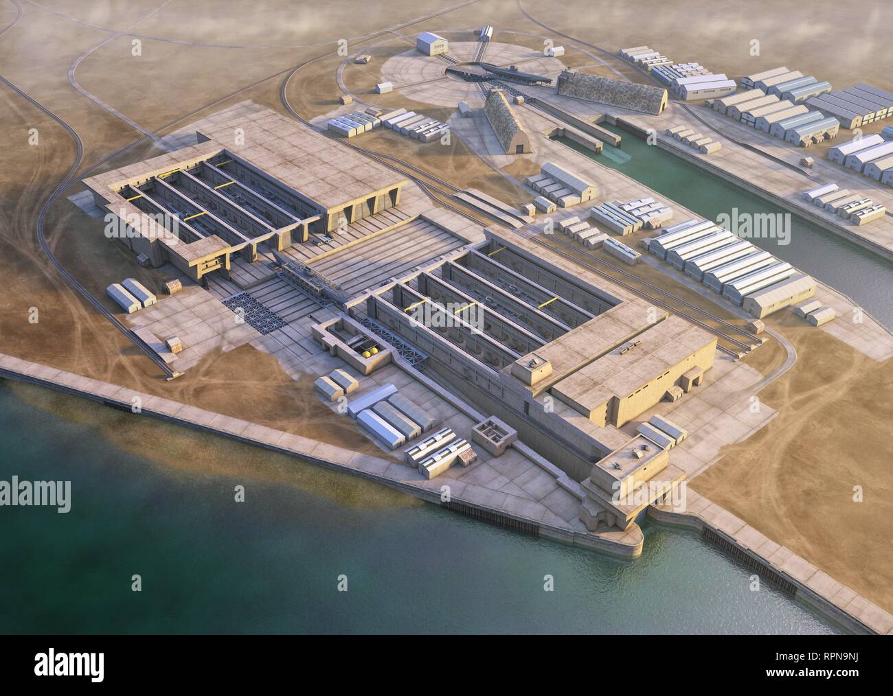 Lorient, France Reconstruction of the base of German U-Boot submarines ...