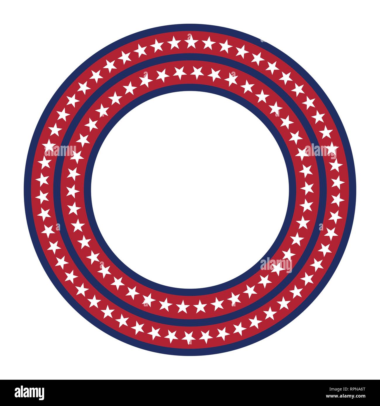 USA star vector pattern round frame. American patriotic circle border ...