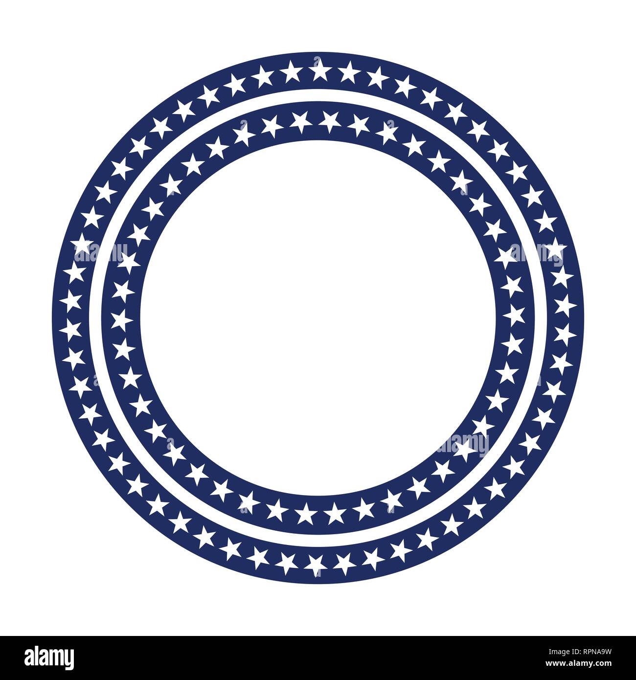 USA star vector pattern round frame. American patriotic circle border ...
