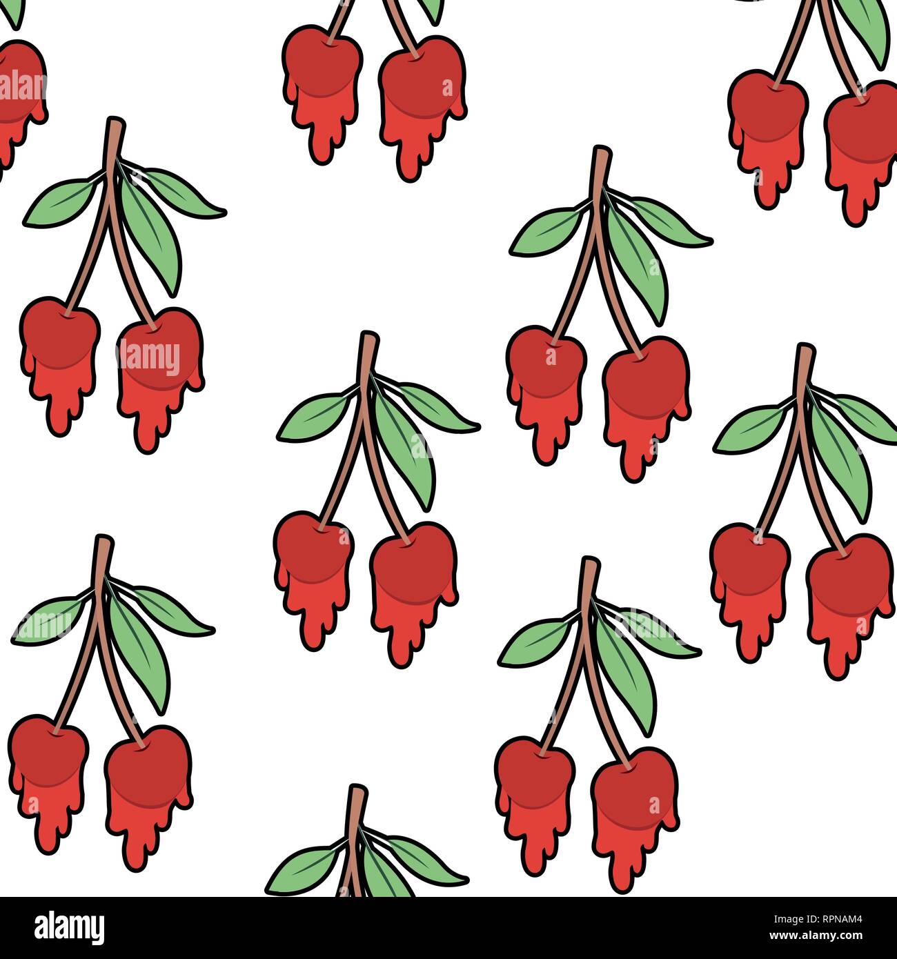 pattern cherry dripping isolated icon Stock Vector Image & Art - Alamy