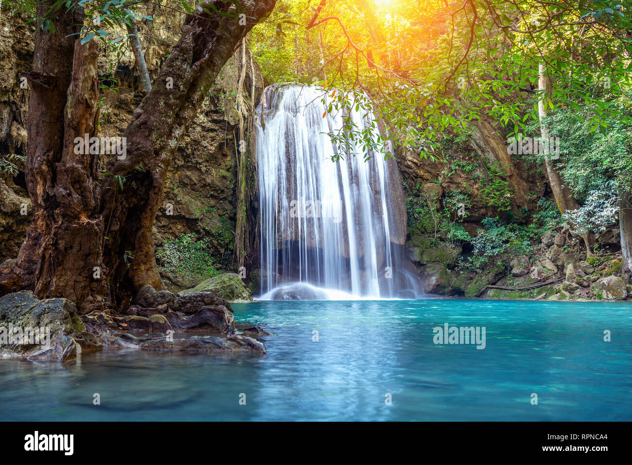 Beautiful waterfall emerald pool in hi-res stock photography and images ...