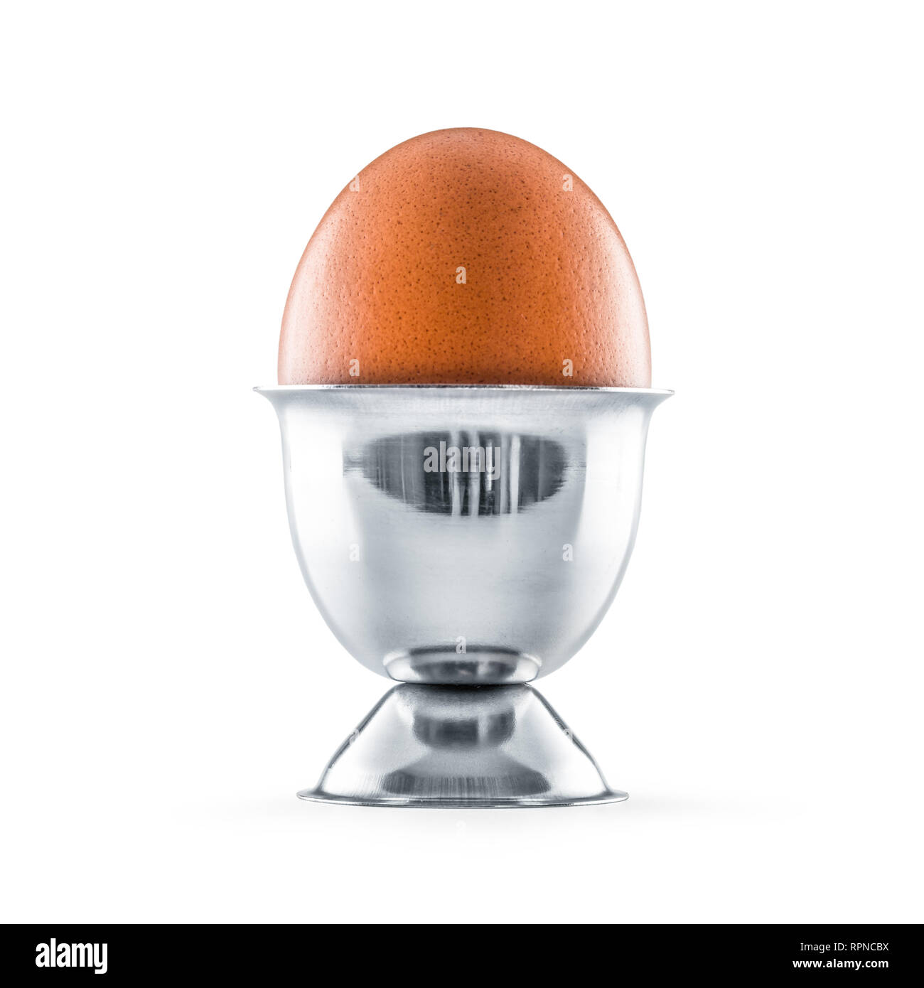 Single egg in egg cup isolated on white background Stock Photo - Alamy