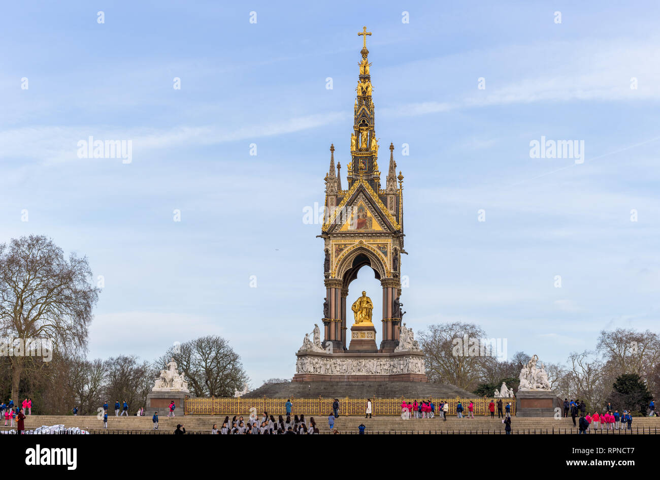 The Albert Memorial, Ornate Gothic memorial remembering the late Prince Albert and opened just ...