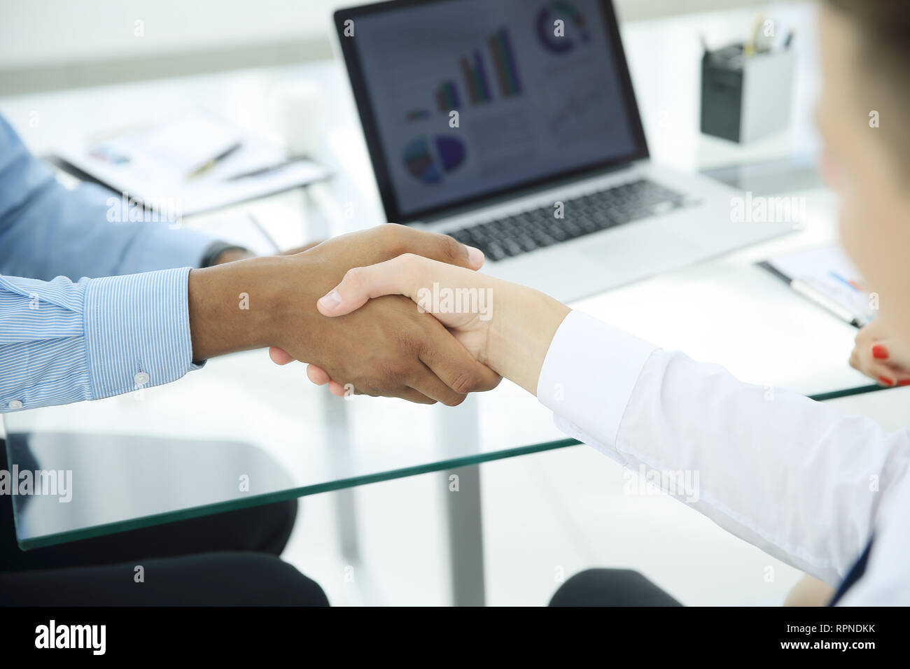 Worker And Manager Shaking Hands High Resolution Stock Photography and ...