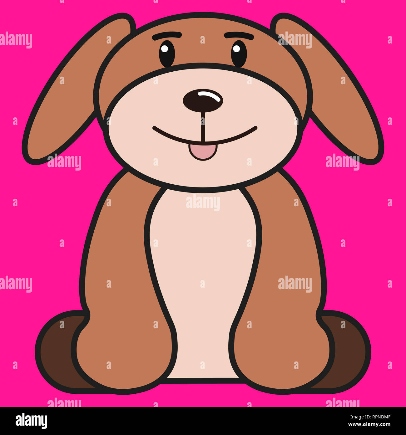 Dog in cartoon style. On color background, illustration Stock Photo - Alamy